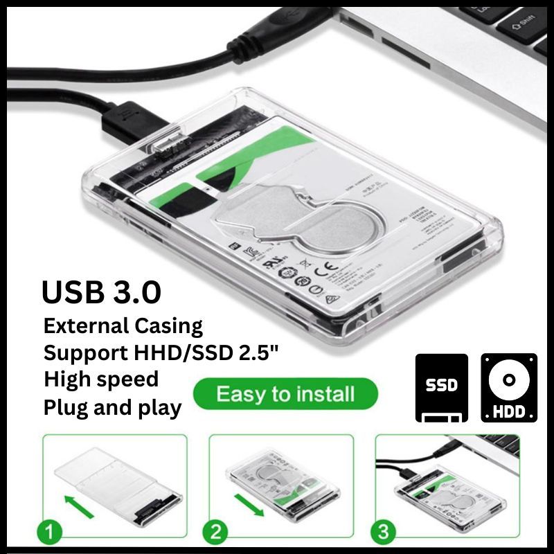 [Local Stock] External Casing SSD HHD 2.5 Inch Sata III To Usb 3.0 ...