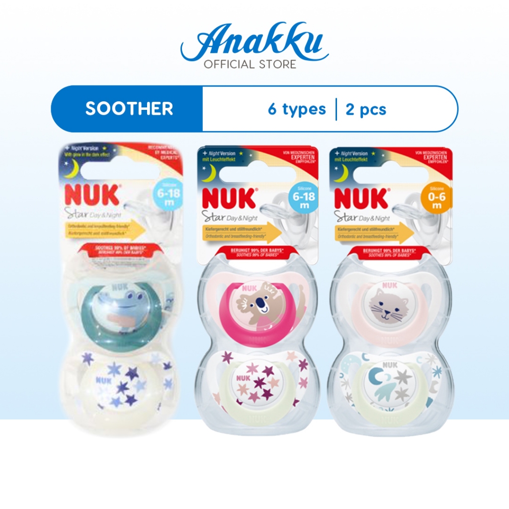 NUK Silicone Soother Day & Night (2 Pcs) 10730845 | Shopee Malaysia