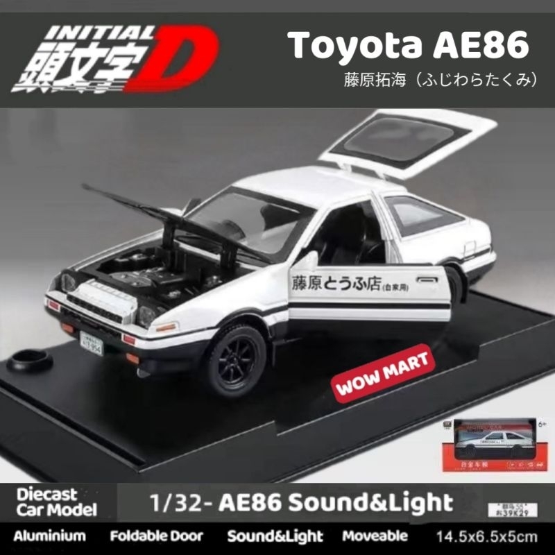 [SOUND&LIGHT] INITIAL D AE86 1:32 scale alloy DIECAST car model pull ...