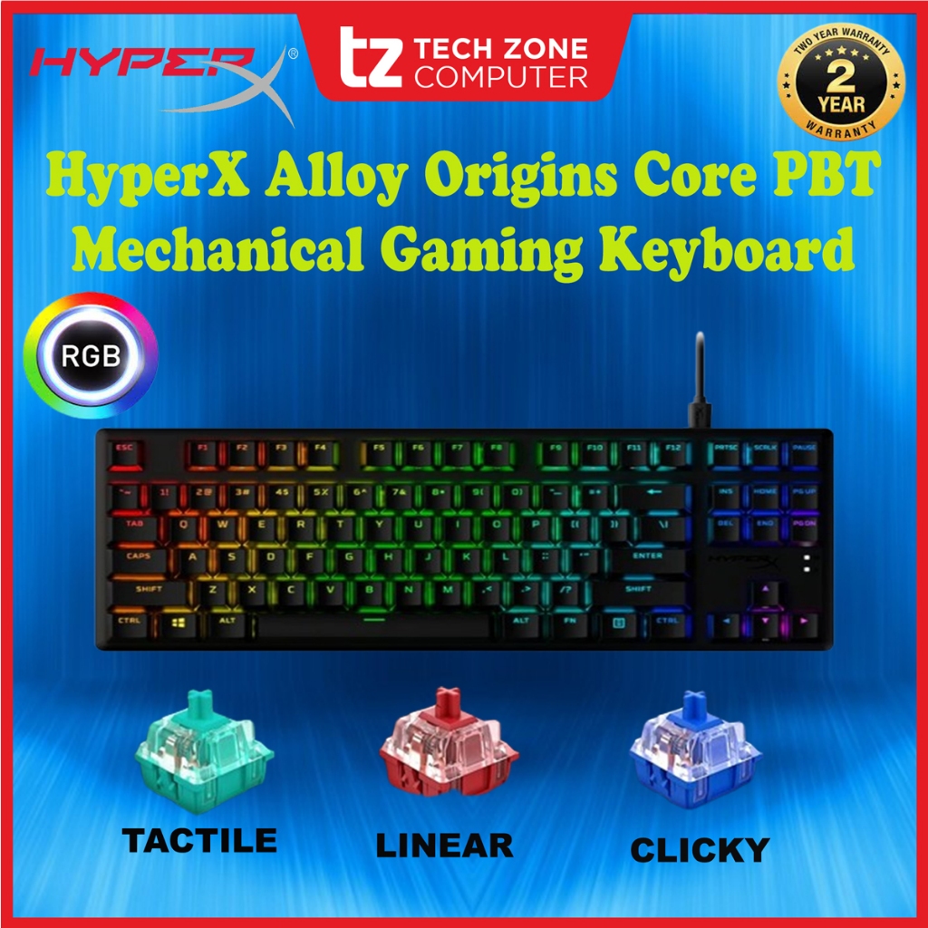 HyperX Alloy Origins Core PBT - Mechanical Gaming Keyboard - Tenkeyless ...