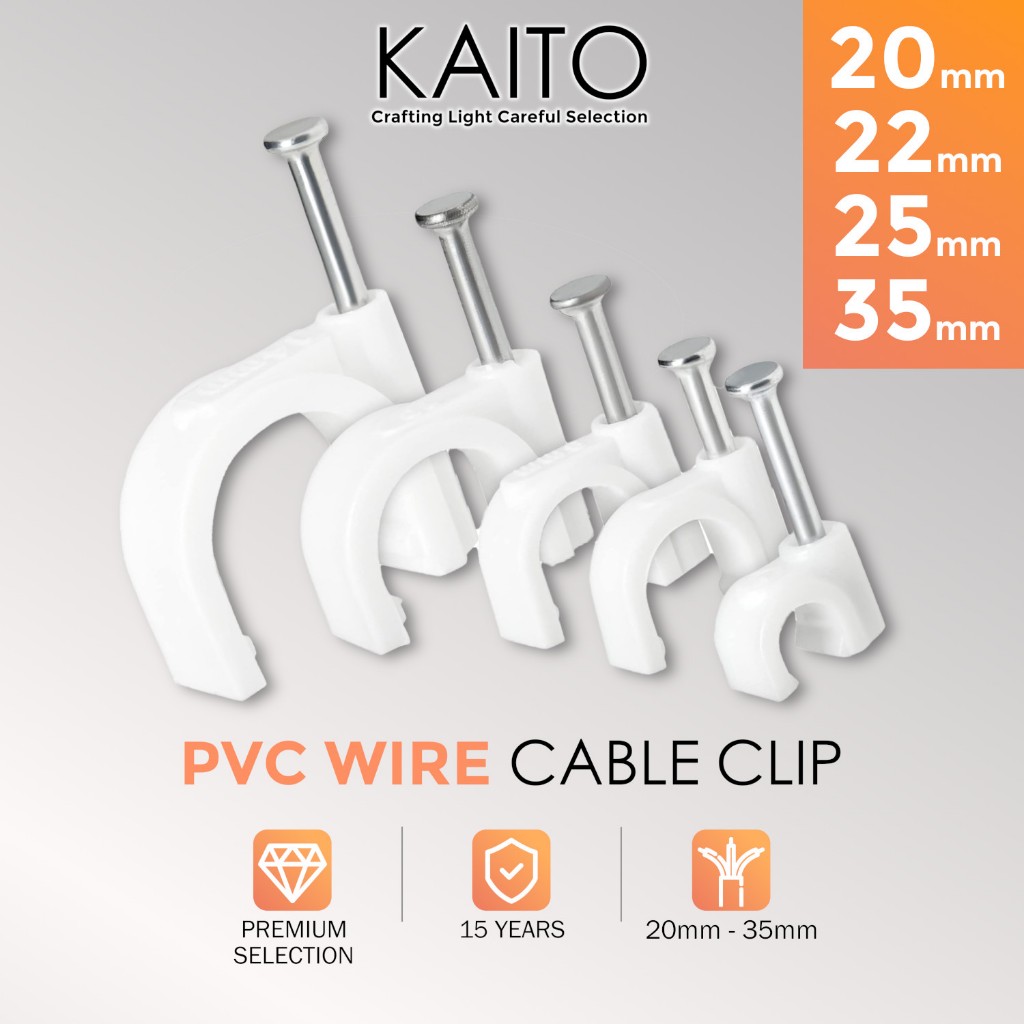 Cable Clip 20mm / 22mm / 25mm / 35mm Cable Clip PVC Wall U Clip Wire ...