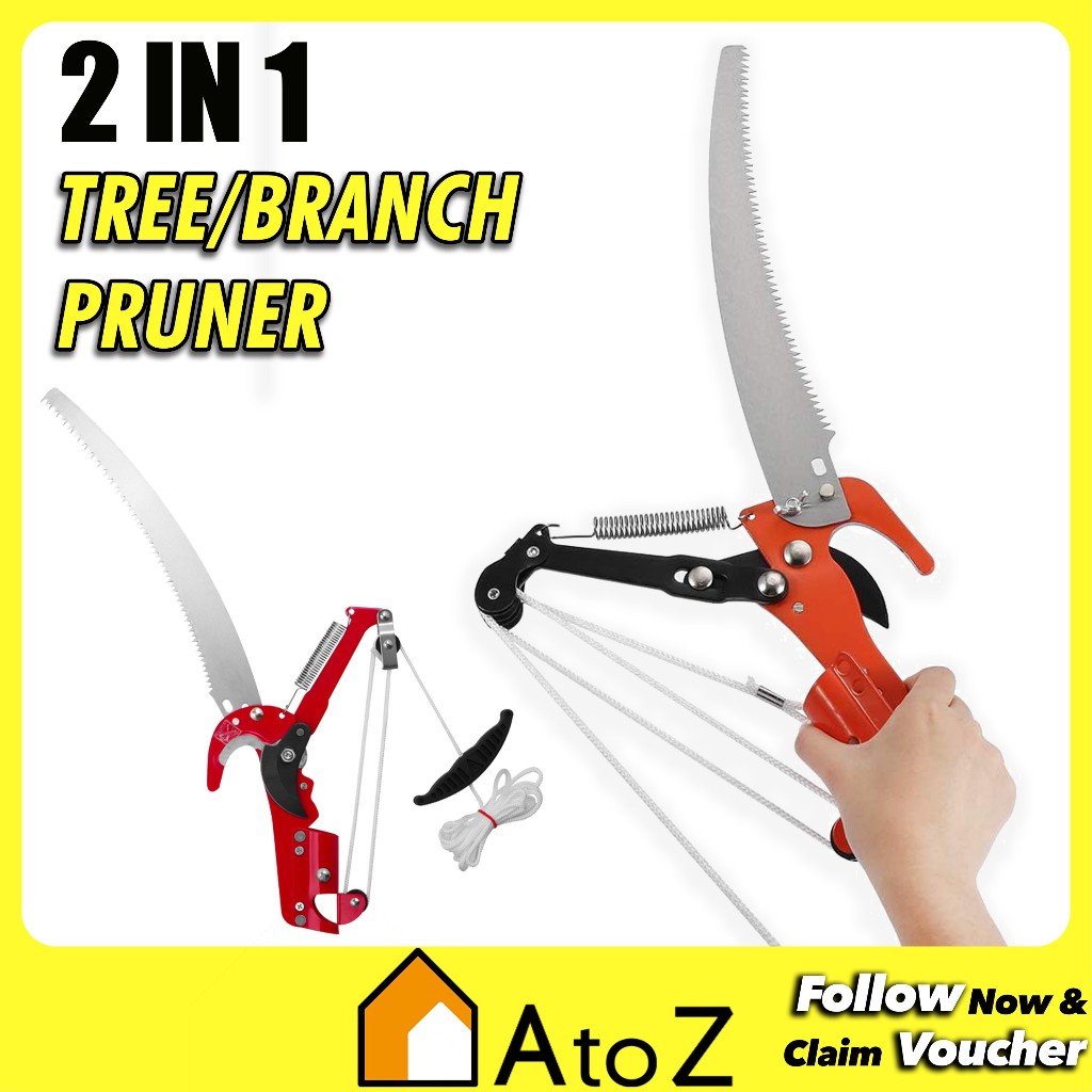 TREE PRUNER WITH ROPE TRIMMING TREE SAW CUTTER RAMBUTAN CUTTER FRUIT ...