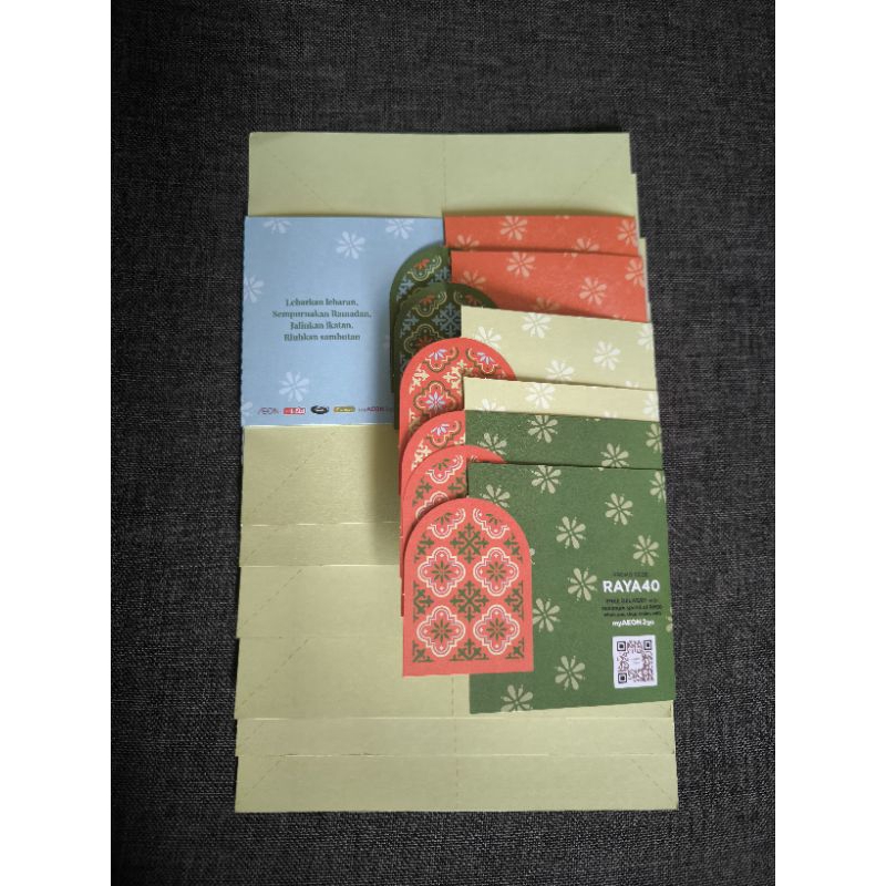 Sampul Duit Raya Green Packet Aeon Koleksi 2024 Origami | Shopee Malaysia