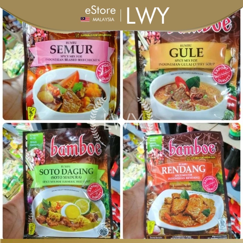 Bamboe Bumbu instant Spices Indonesia rendang soto daging opor nasi ...