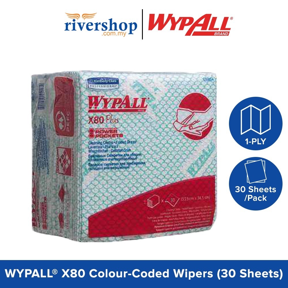 WYPALL X80 Plus Colour-Coded Wipers (30 sheets) (Direct Food Contact ...