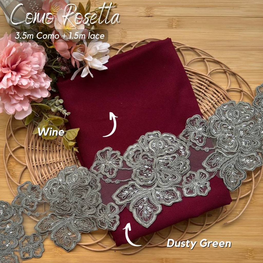 (MAROON, WINE) COMBO ROSETTA COMOCREPE SET KAIN PASANG MURAHH | Shopee ...