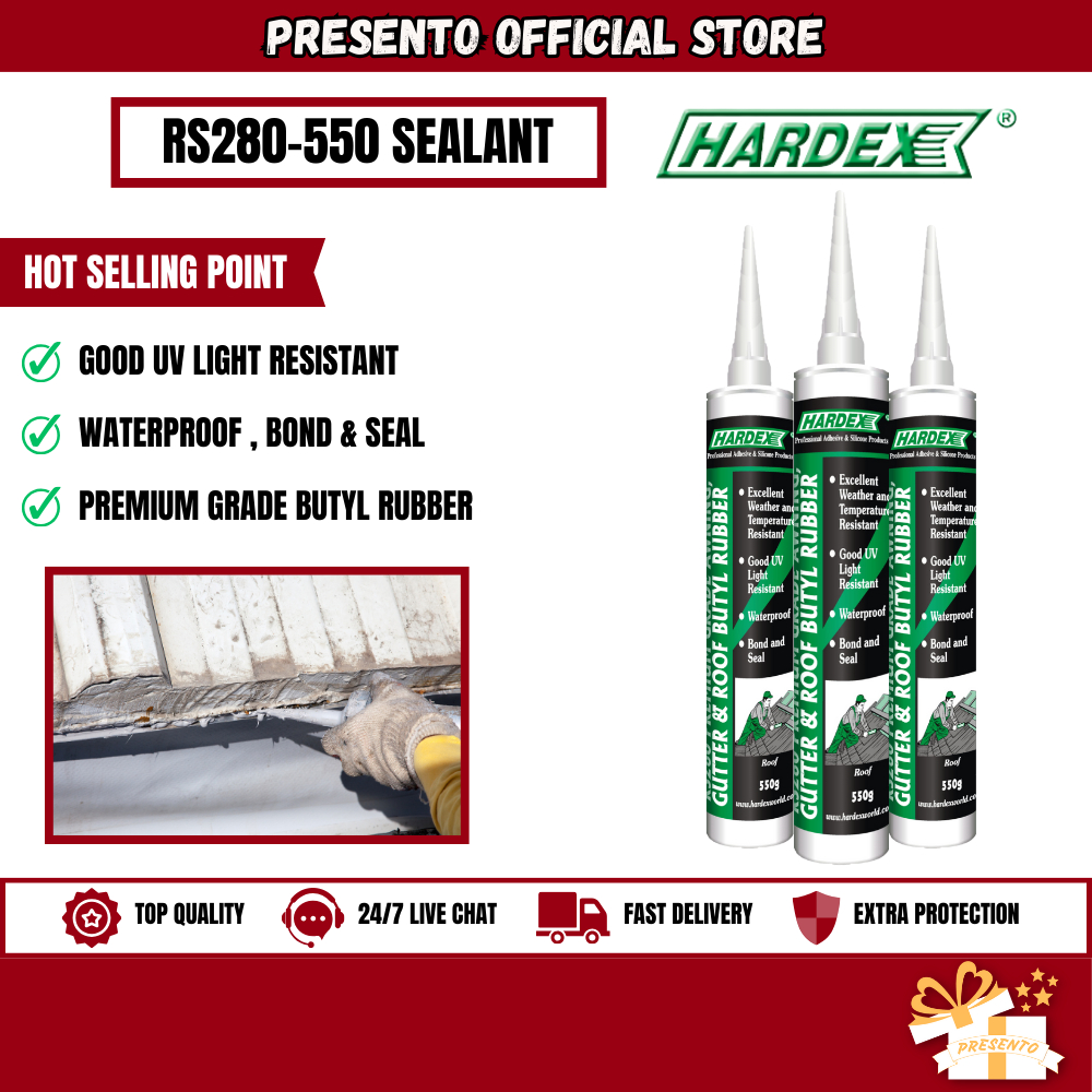 Original HARDEX RS-280 Awning Silicone Gutter Roof Butyl Rubber ...