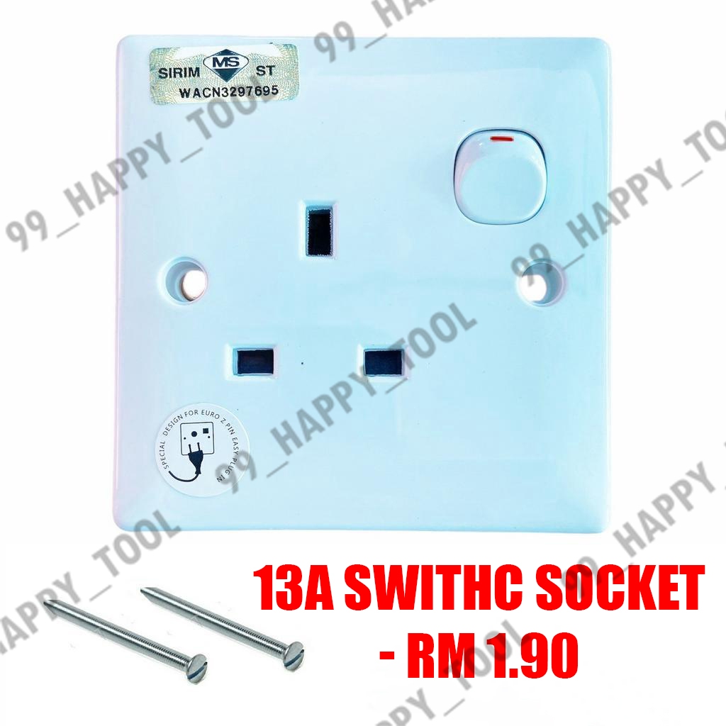 Hot Item 13A Single Switch Socket Outlet 13A (SIRIM) Switch Electric ...