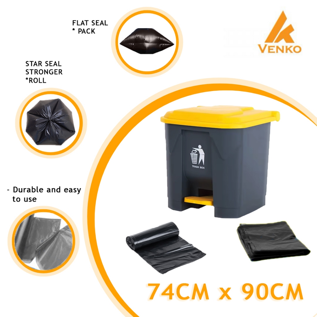 74x79cm / L Size Black Garbage Bag / Large Rubbish Bag / Big Trash Bag ...