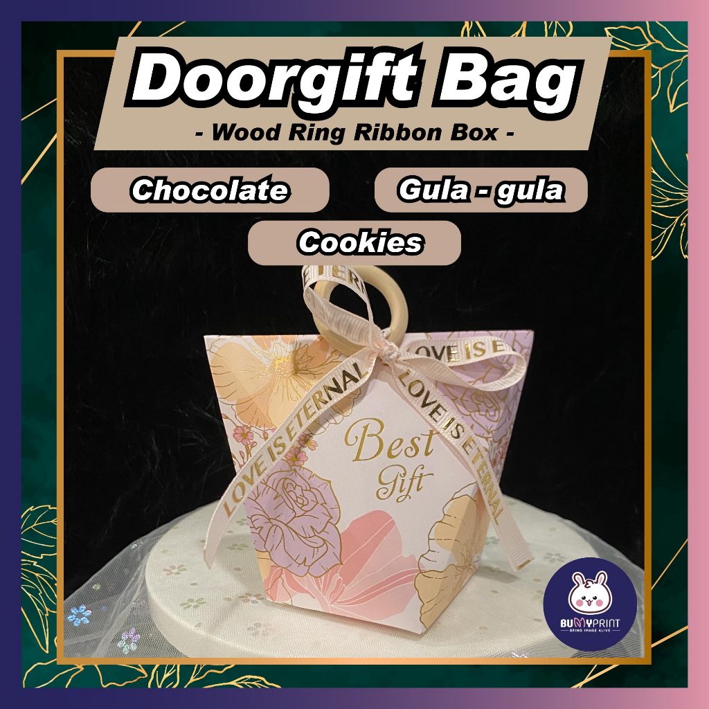 Wood Ring Ribbon Box - Goodies Box - Kotak Cenderahati - Gift Box ...