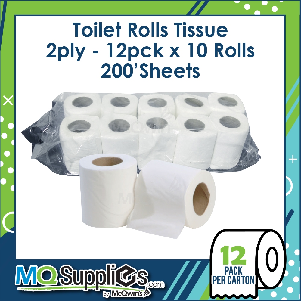 MCQWIN 2PLY TOILET ROLL TISSUE BATHROOM TOWEL TOILET PAPER VIRGIN PULP ...