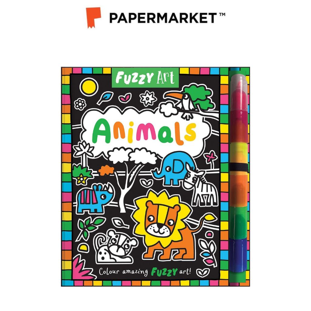 Hardcover Kids Colouring Fuzzy Art - Animals | Shopee Malaysia