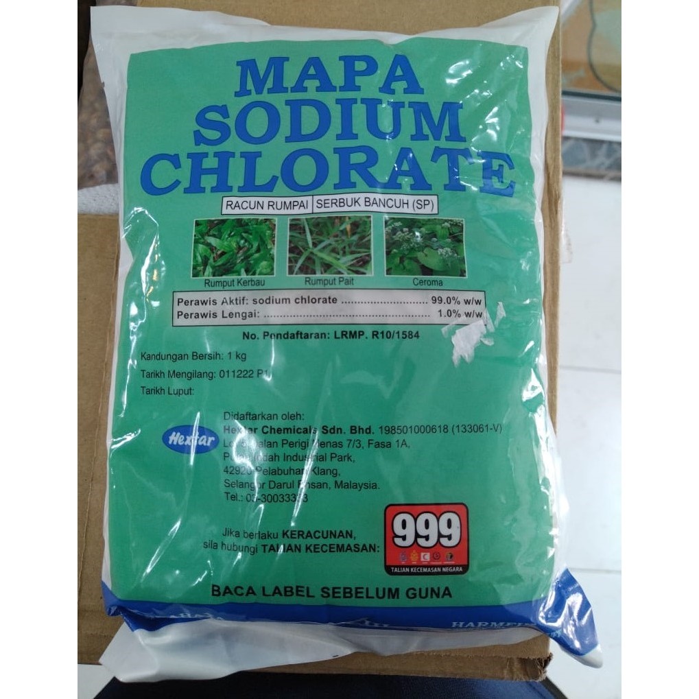 1KG MAPA Sodium Chlorate /Chloride 99.0% Garam Racun Buluh Rumpai ...