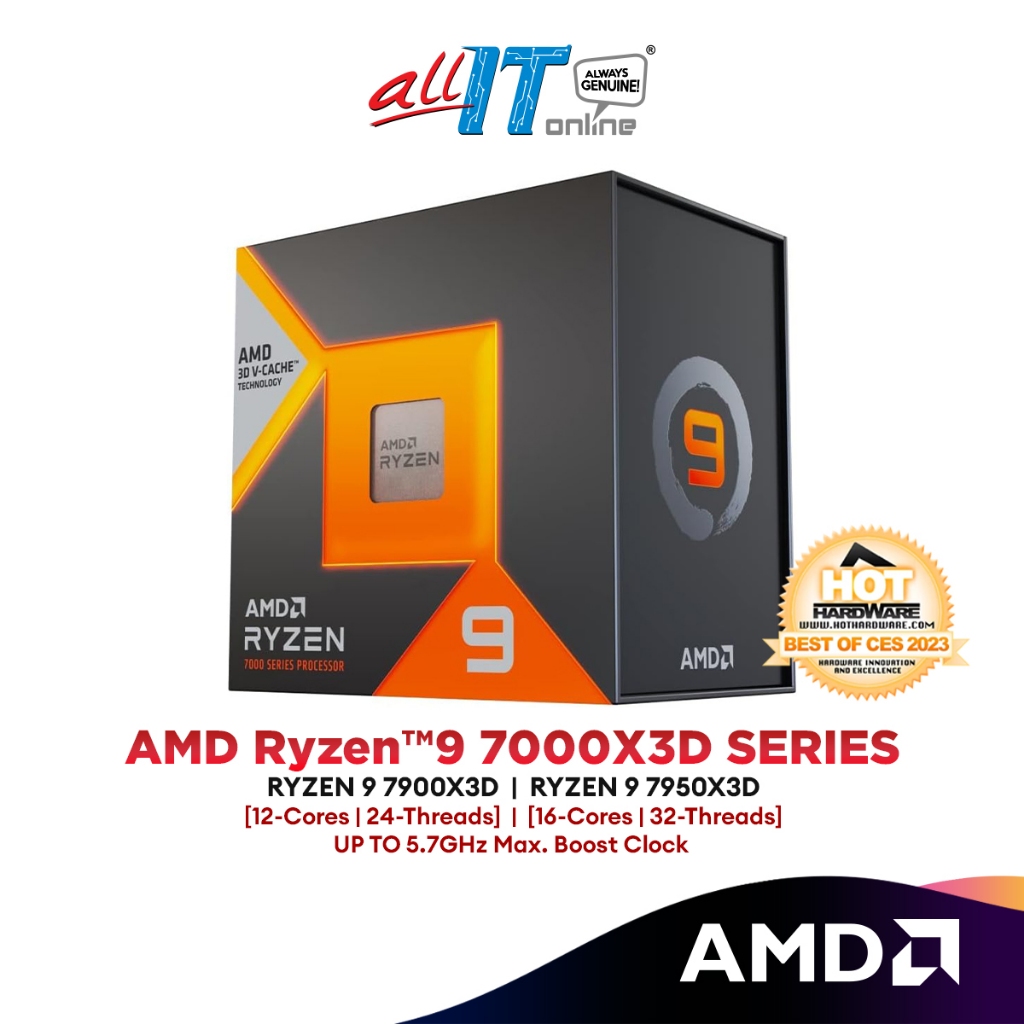 AMD Ryzen 9 7900X3D / 7950X3D AM5 Processor Up To (16-Cores/32-Threads ...