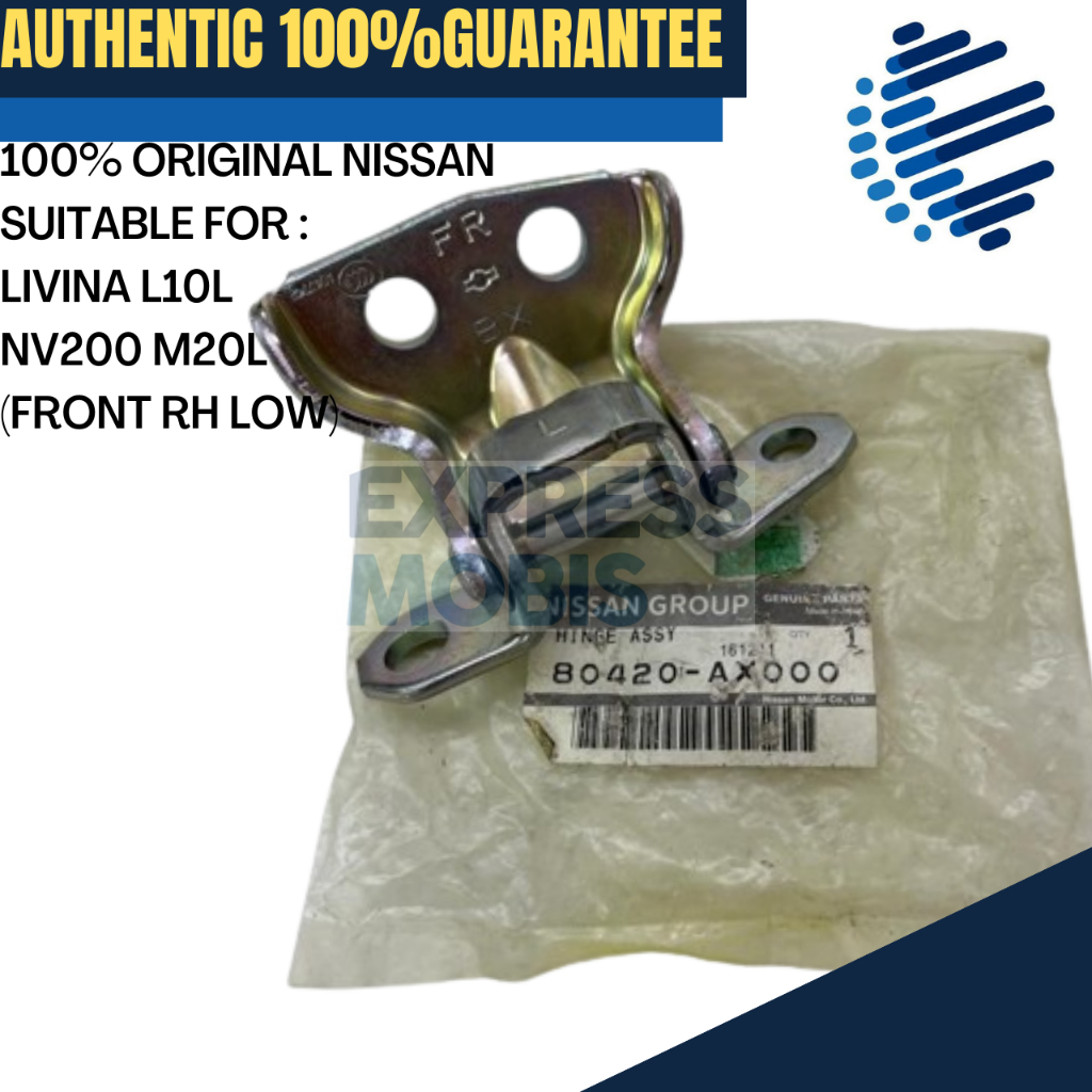 100% ORIGINAL NISSAN DOOR HINGE 80420-AX000 ( FRONT RH LOW ) LIVINA ...