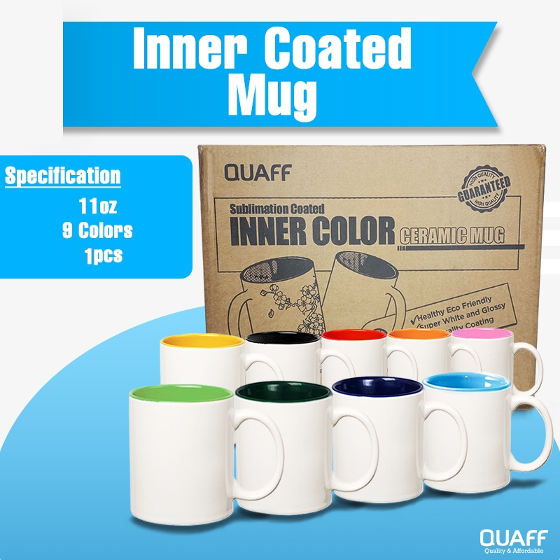 QUAFF Sublimation Coated Inner Color Mug Sublimation Coated Printable ...