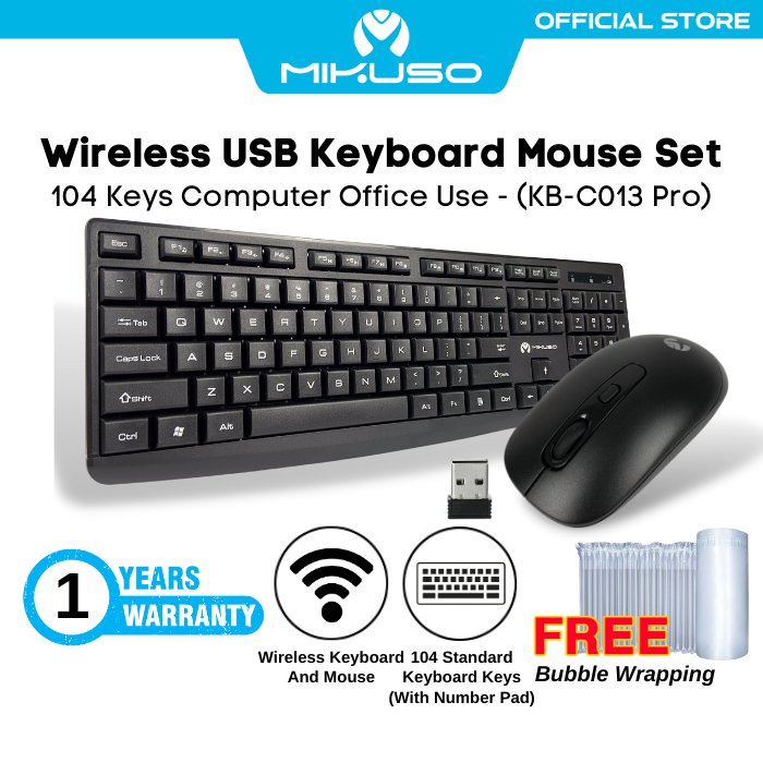 MIKUSO Papan Kekunci Wireless USB Full Size KB-C013 | USB Office PC ...