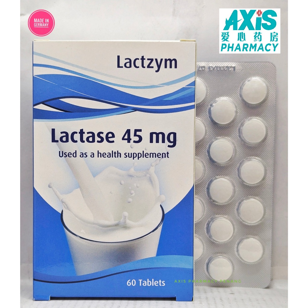 LACTZYM LACTASE 45MG 60's Tablets (Exp 02/2027) LACTOSE INTOLERANCE ...