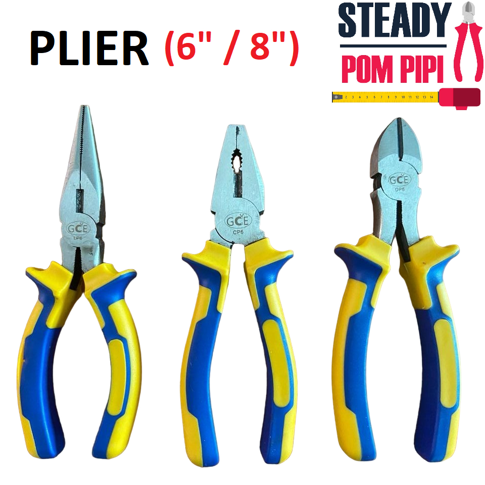 6" 8" COMBINATION PLIER / LONG NOSE PLIER / DIAGONAL PLIER | Shopee Malaysia