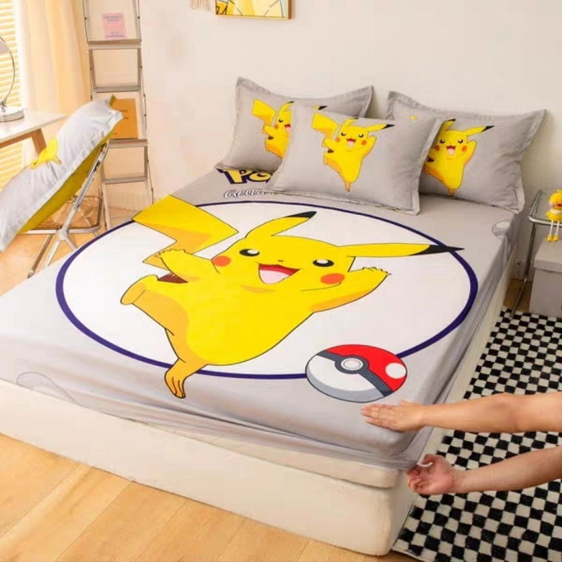 10.10 Sales Hello Bobo 100% Cotton Fitted Bedsheet Set Cartoon Pokemon ...