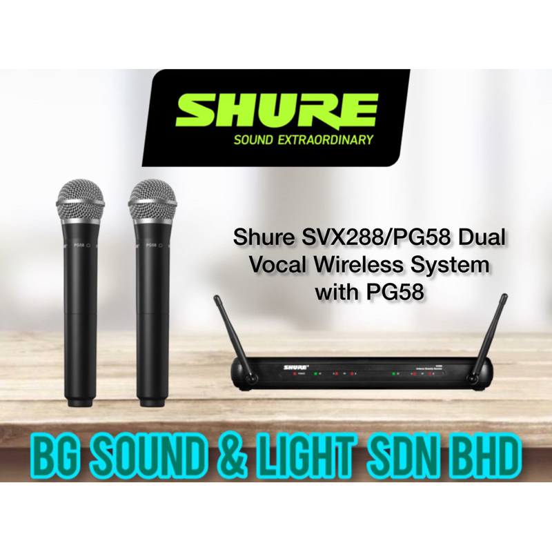 Shure SVX288/PG58 Dual Vocal Wireless System with PG58 | Shopee Malaysia