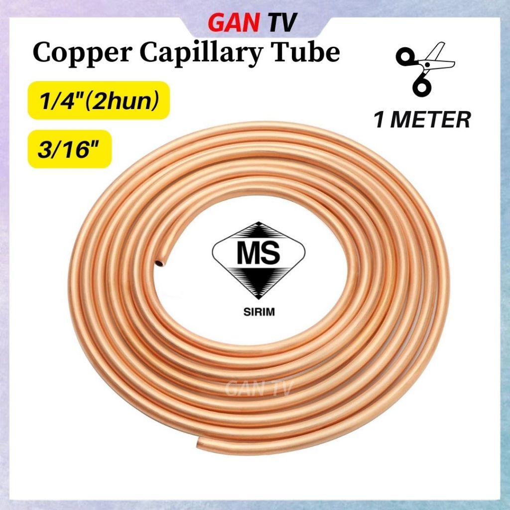 1M SIRIM 1/4"(2hun) 0.61mm, 3/16" 0.51mm Refrigerator/Air Cond Copper ...