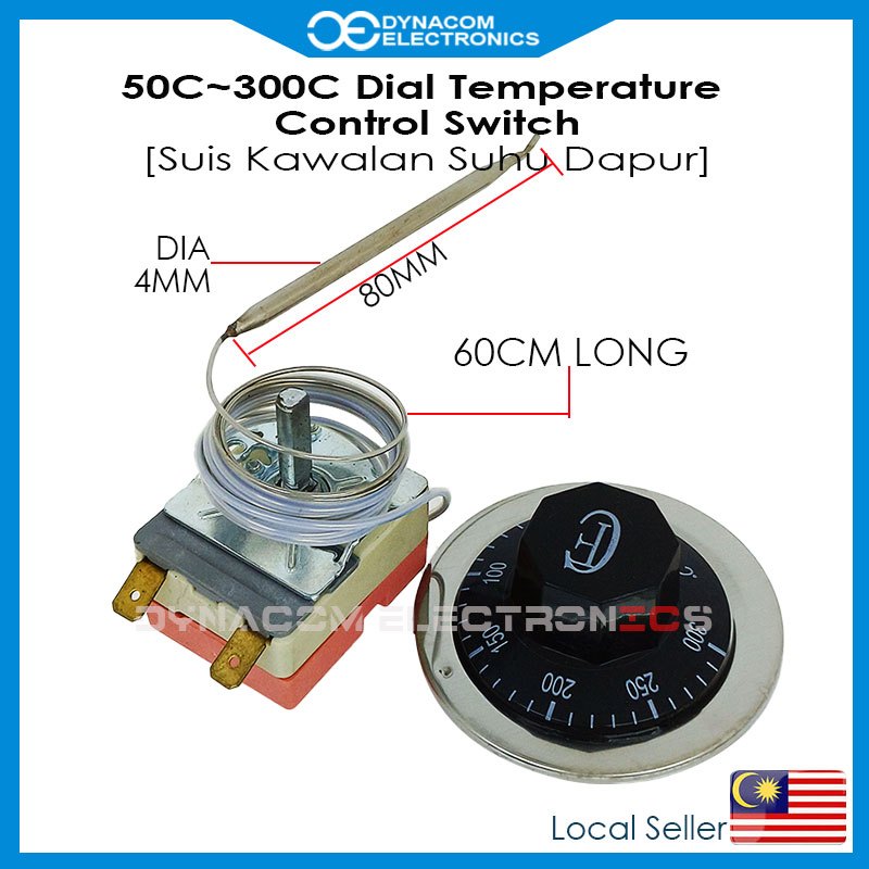50C-300C Dial Thermostat Temperature Control Switch Oven Thermostat ...