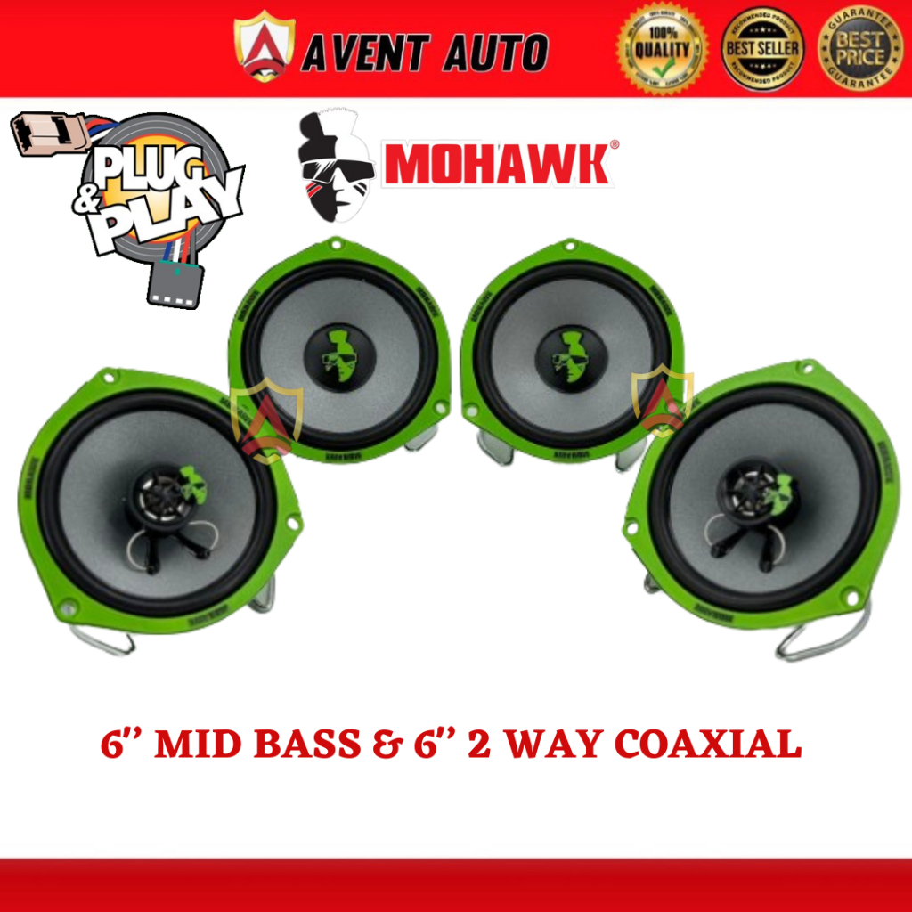 MOHAWK Plug & Play Front & Rear OEM Speaker For Perodua Axia Alza Myvi ...