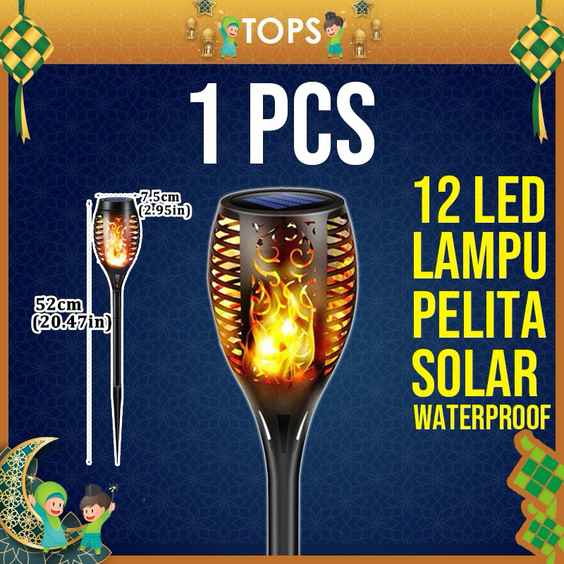 2024 Viral Lampu Pelita Solar Hari Raya Waterproof LED Light Outdoor ...
