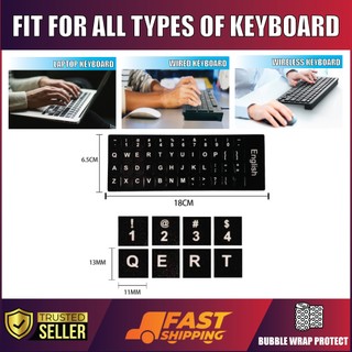[LOCAL STOCK] ENGLISH & ARAB ALPHABET KEYBOARD STICKERS / LAPTOP, WIRED ...