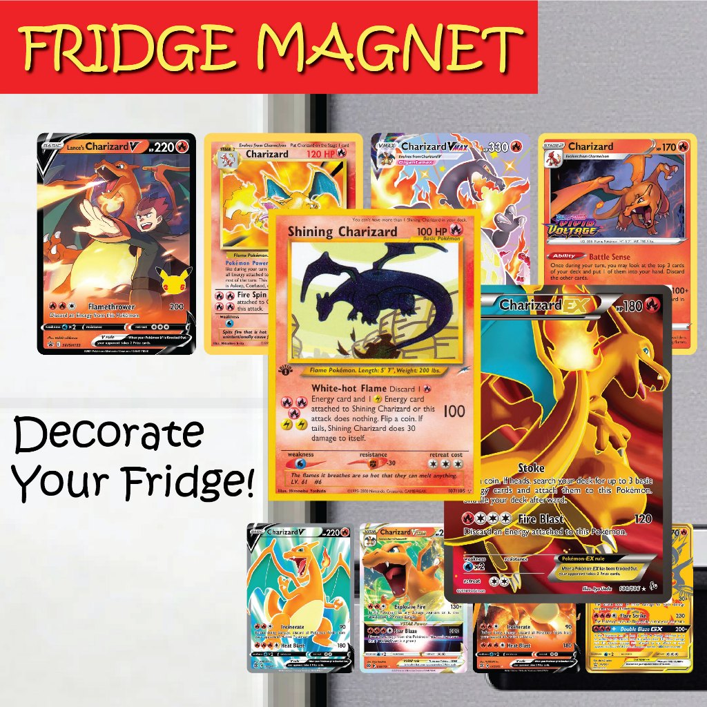 Fridge Magnets Charizard Ultimate Collection Pokemon Cards Game TCG ...