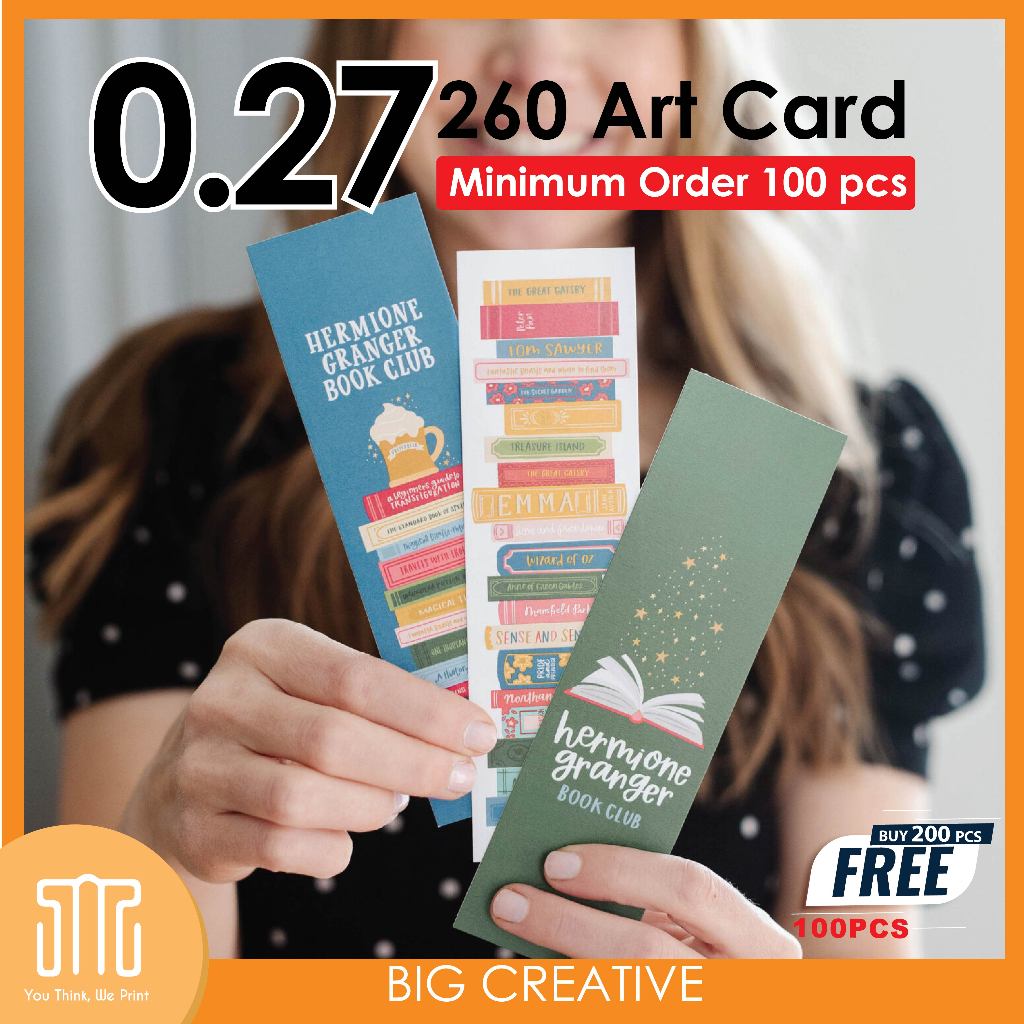 Bookmark Custom Printing Order / Both side printing/adding logo (OPEN ...