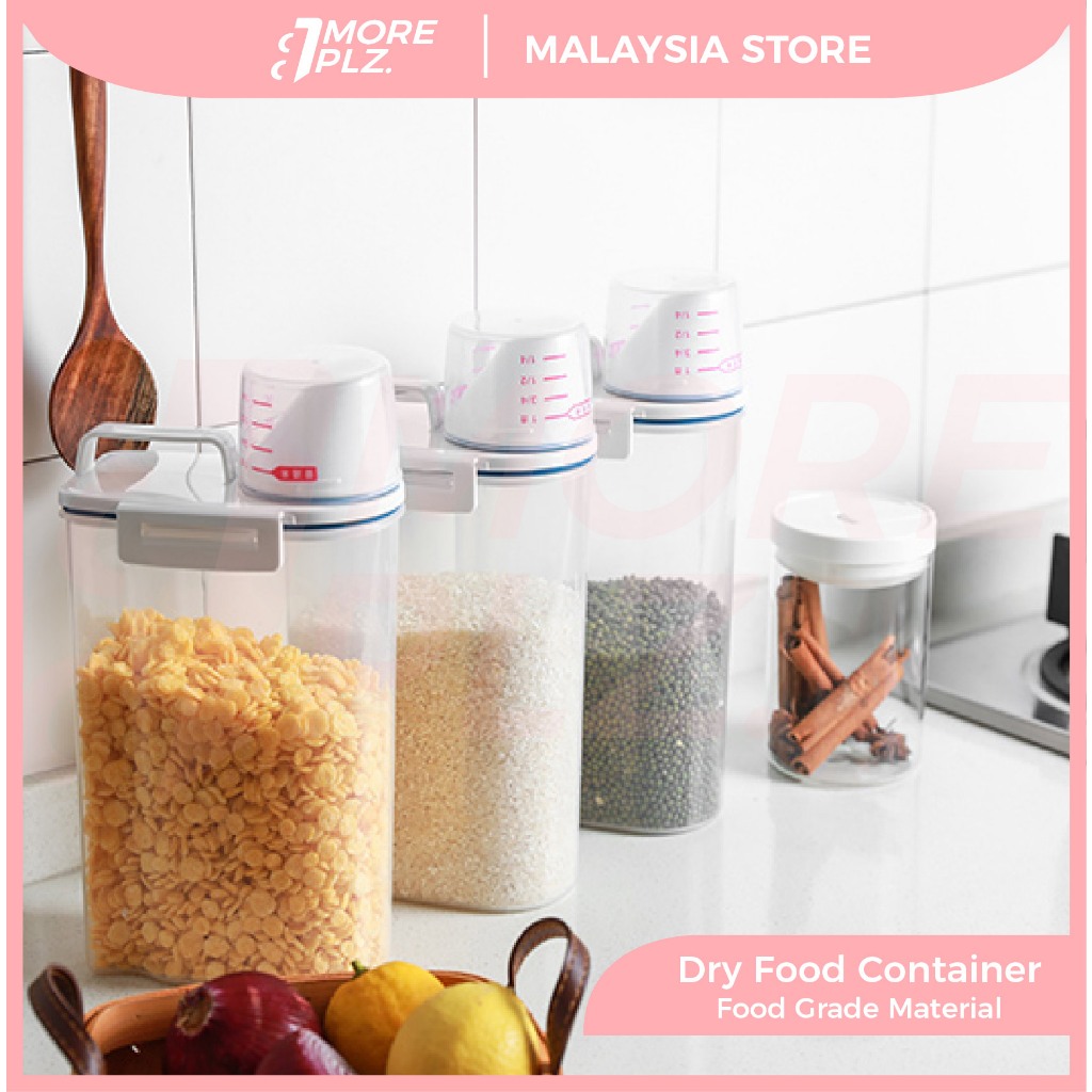 2L Food Container Dispenser Washing Powder Plastic Storage Box Cereal ...