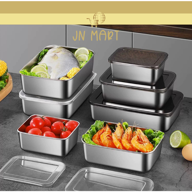 SUS316 Food Grade Stainless Steel Rectangle Food Keeper (650ml, 1100ml ...