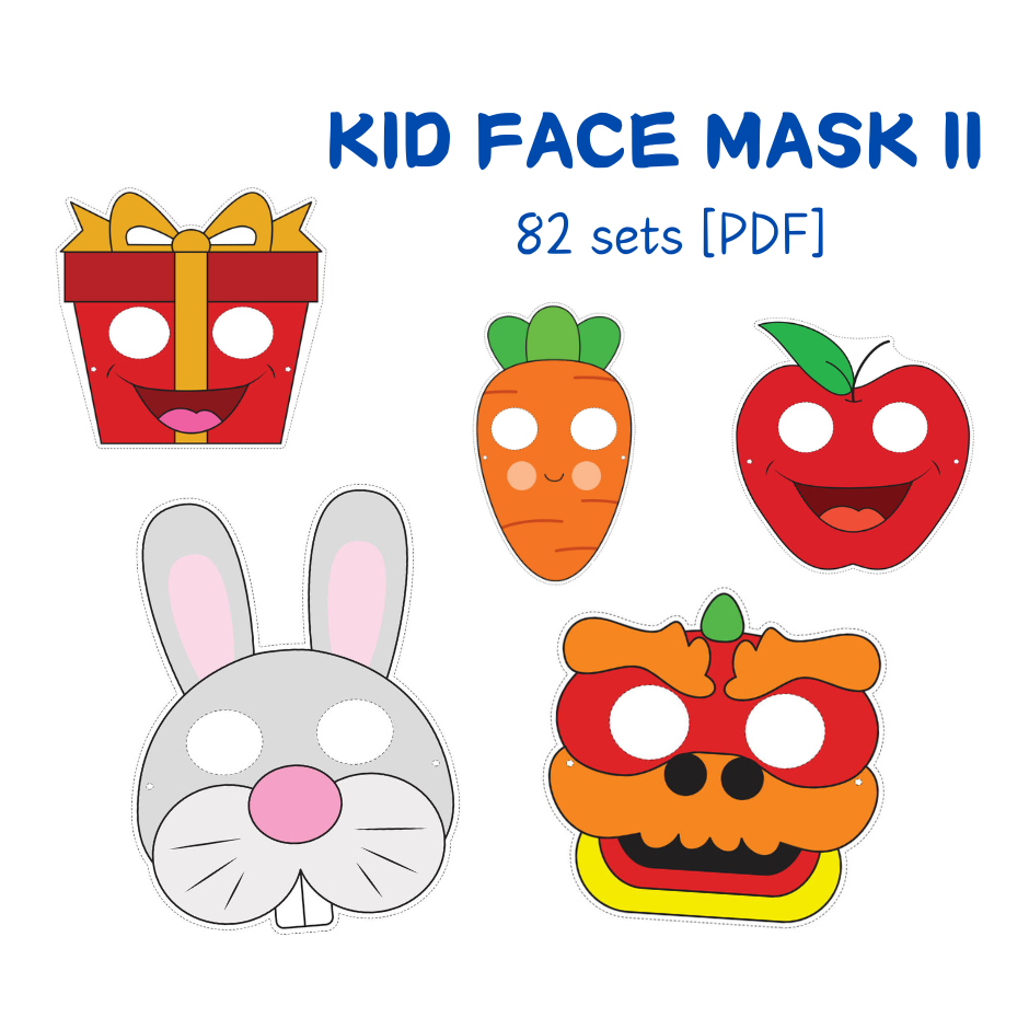 A536 – [PDF] Kids Face Mask II (82 sets) - DIY colouring kids ...