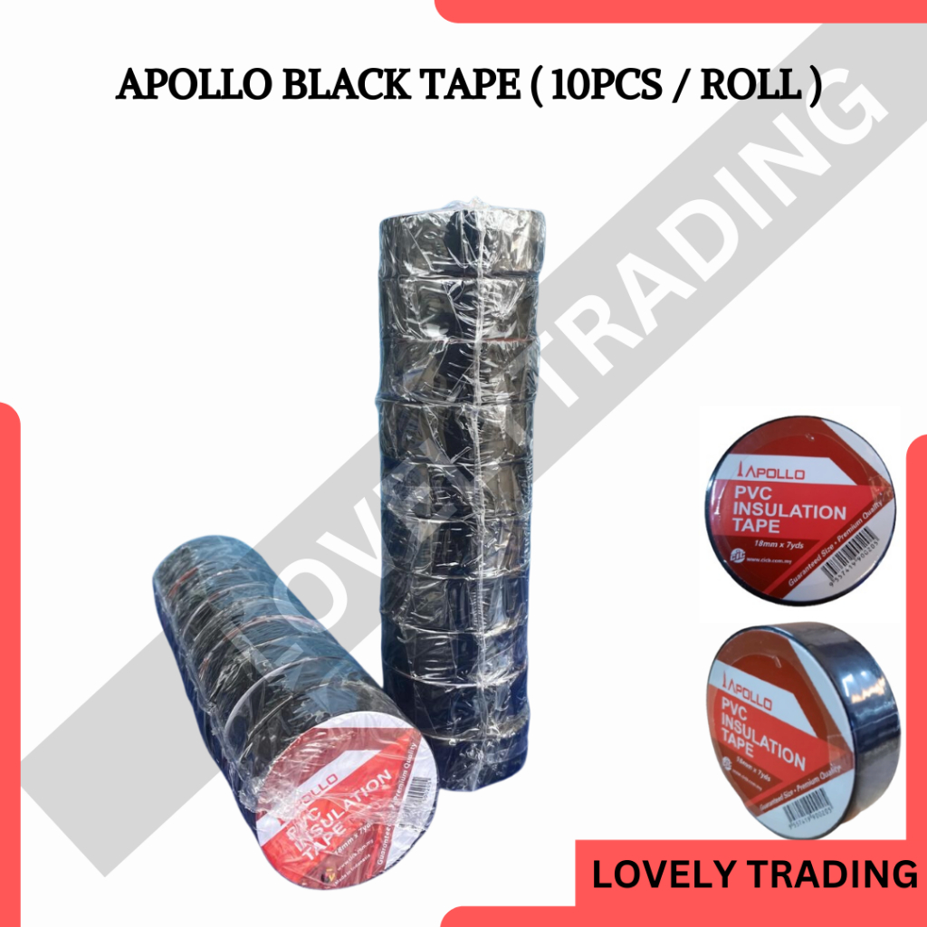 APOLLO PVC INSULATION TAPE ELECTRICAL TAPE WIRE TAPE 18MM x 7 YARDS ...