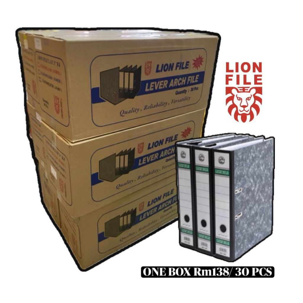 LION FILE ONE BOX / Arch File 3" Lion 403 / ONE BOX 30 PCS | Shopee ...