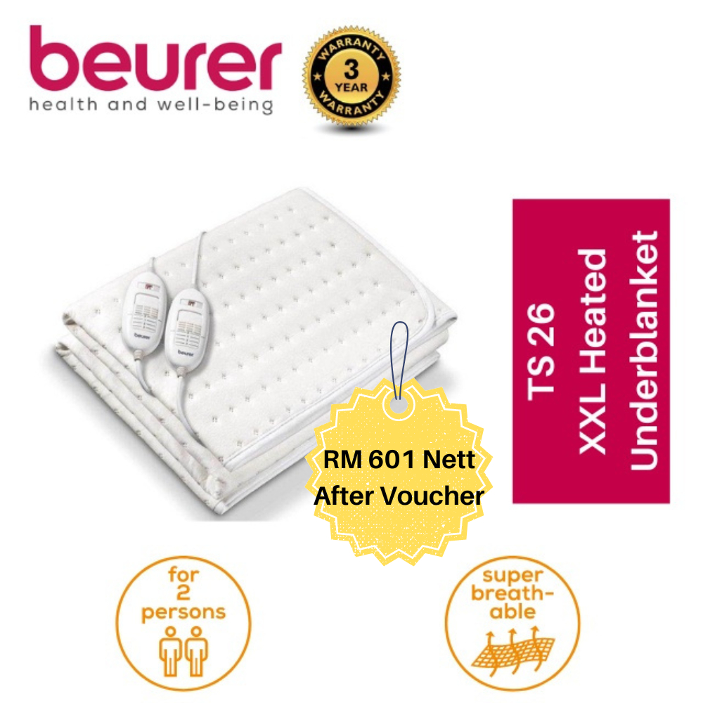 [5 YEARS LOCAL WARRANTY] BEURER Heated Underblanket for Double Bed TS 26 XXL / TS26 XXL | Shopee ...