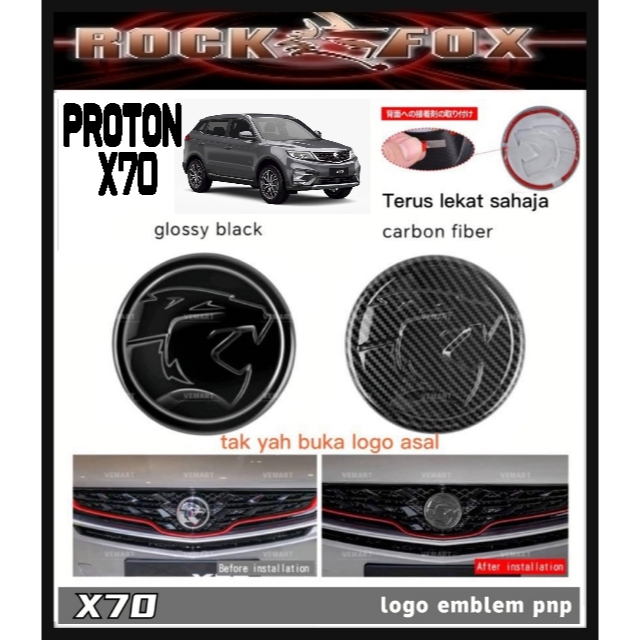 PROTON X70 Front Logo Emblem Plug n Play Frame Cover Accessories ...