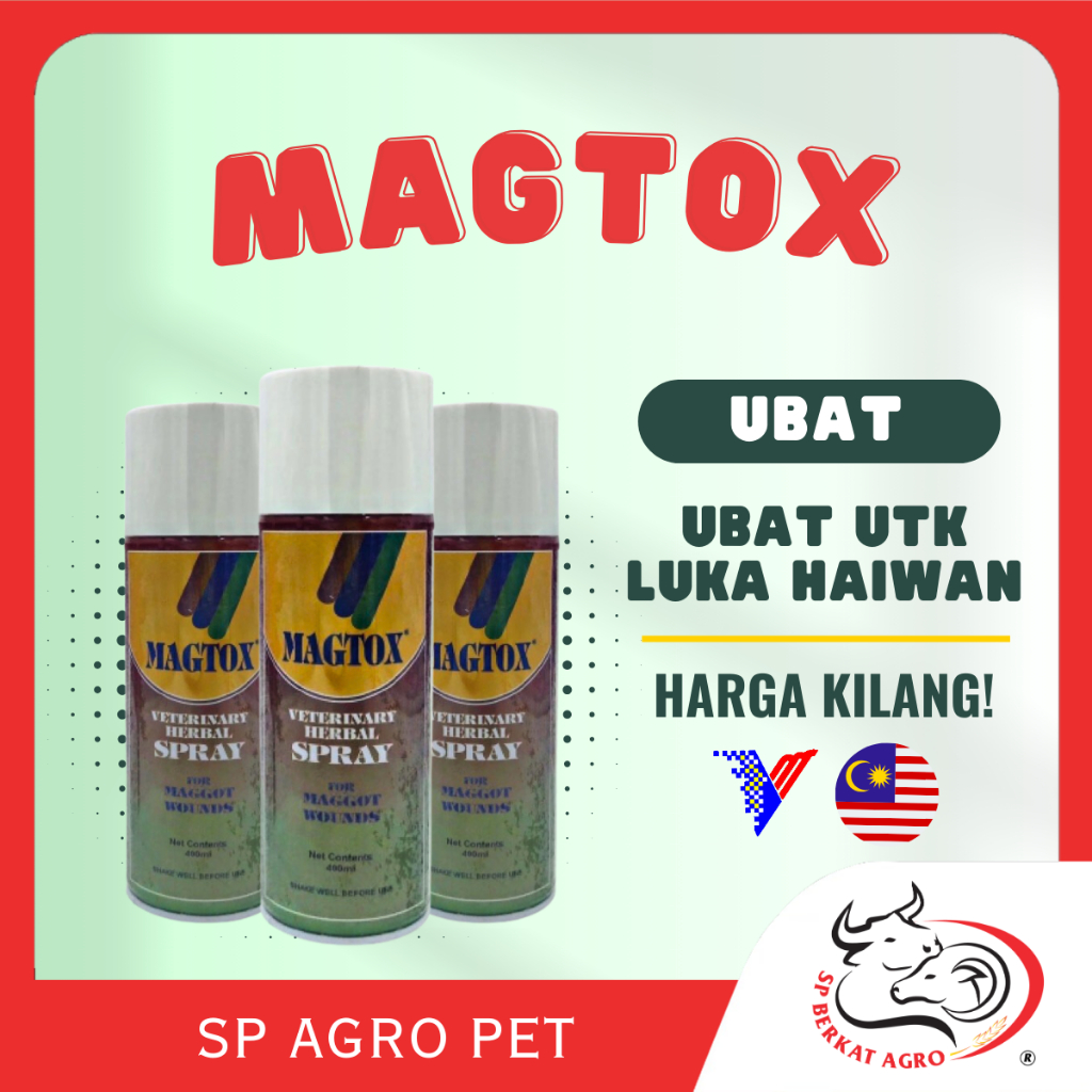 Original🔥Magtox Ubat Spray Luka untuk Haiwan / Maggot Herbal Spray ...