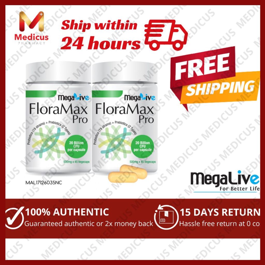 [FREE SHIPPING!!!] MegaLive FloraMax Pro 500mg Vegecaps 2x45's/45's ...