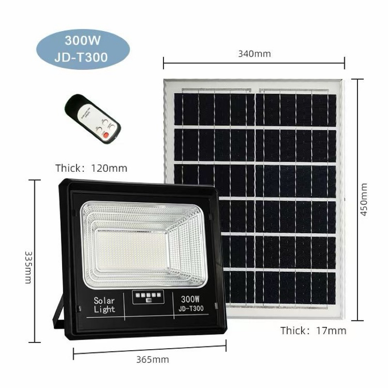 300 WATT JD T-SERIES LED SOLAR FLOOD / SPOT LIGHT 300W / LAMPU SOLAR ...