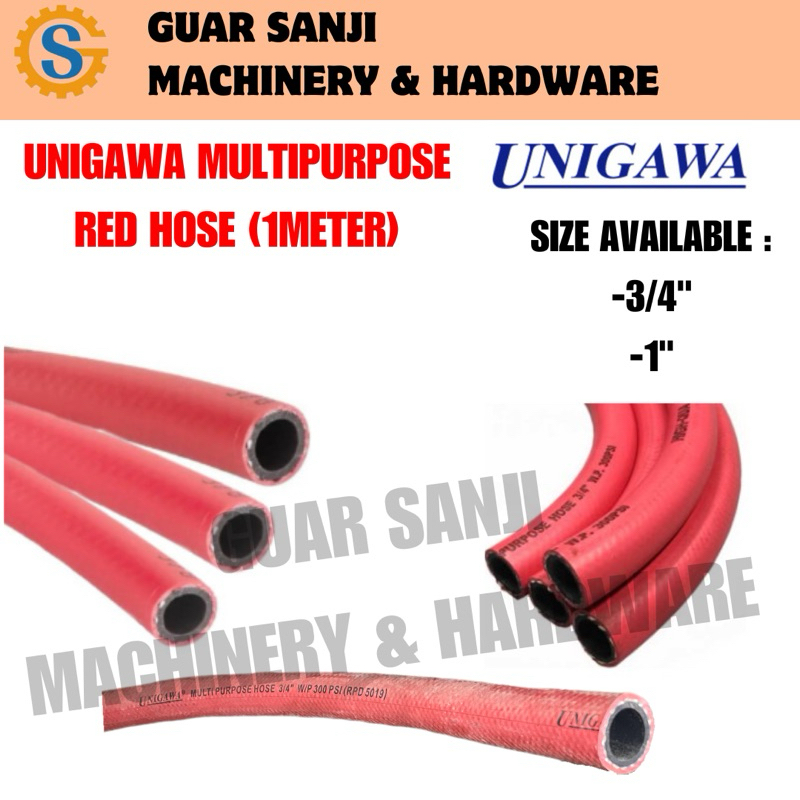 UNIGAWA MULTIPURPOSE RED HOSE HOSE MERAH OIL HOSE WIP300PSI 3/4” 1” (PRICE FOR 1METER) | Shopee ...