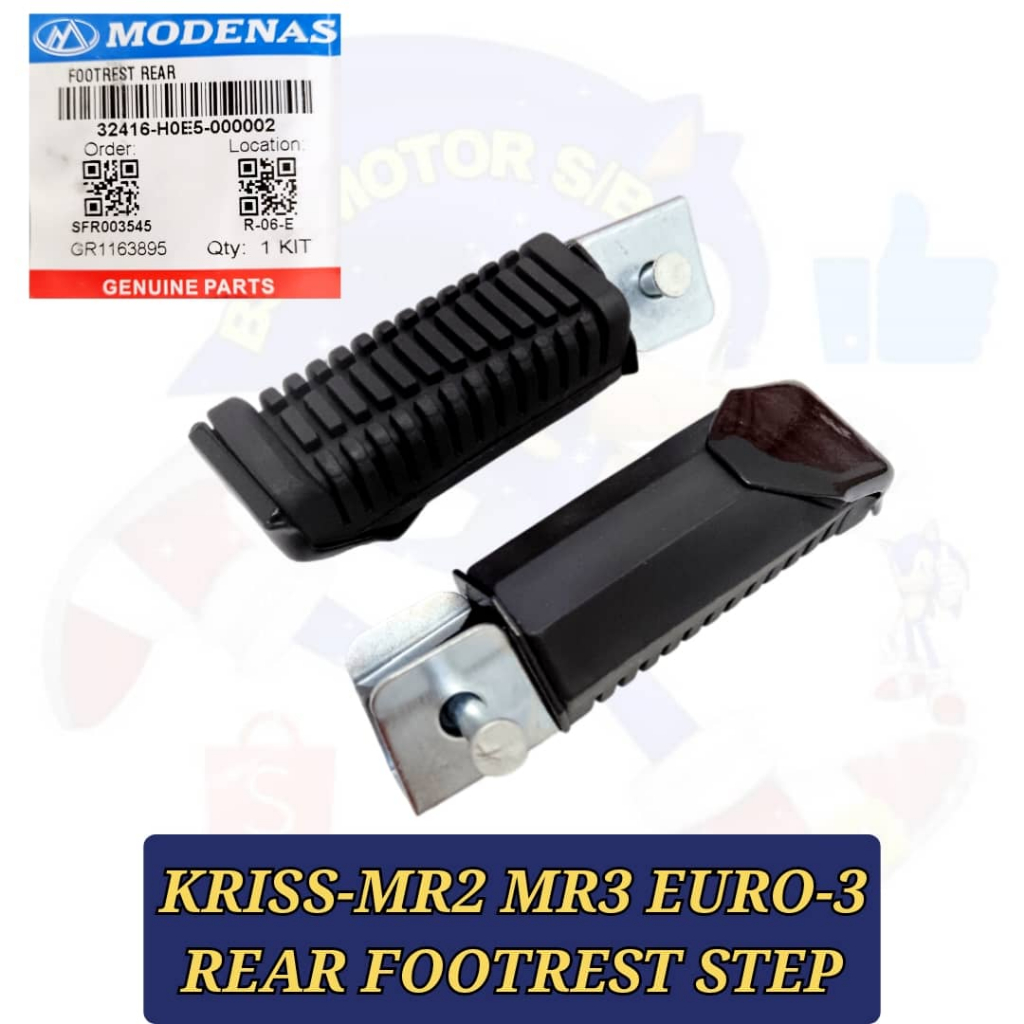 MODENAS KRISS MR2 MR3 EURO3 EURO-3 MR-2 MR-3 REAR FOOT REST STEP PEMIJAK KAKI GETAH FOOTREST ...