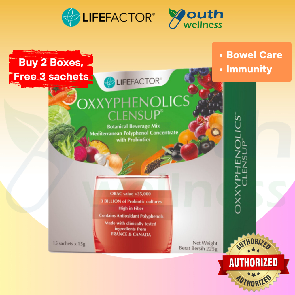 Life Factor Oxxyphenolics High Antioxidant Fibre + Probiotics Drink (15 ...