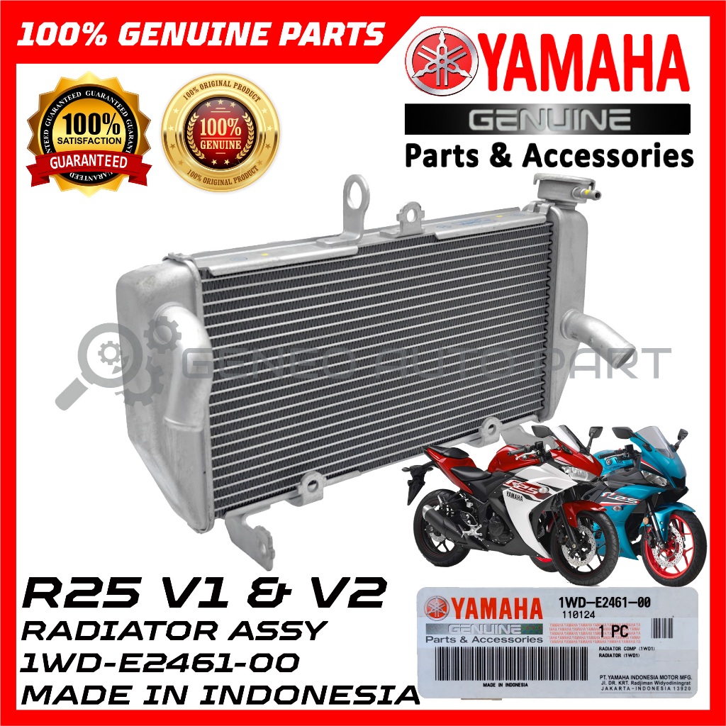 YAMAHA R25 V1 V2 RADIATOR ASSY WATER COOLANT [1WD-E2461-00] 100% ...