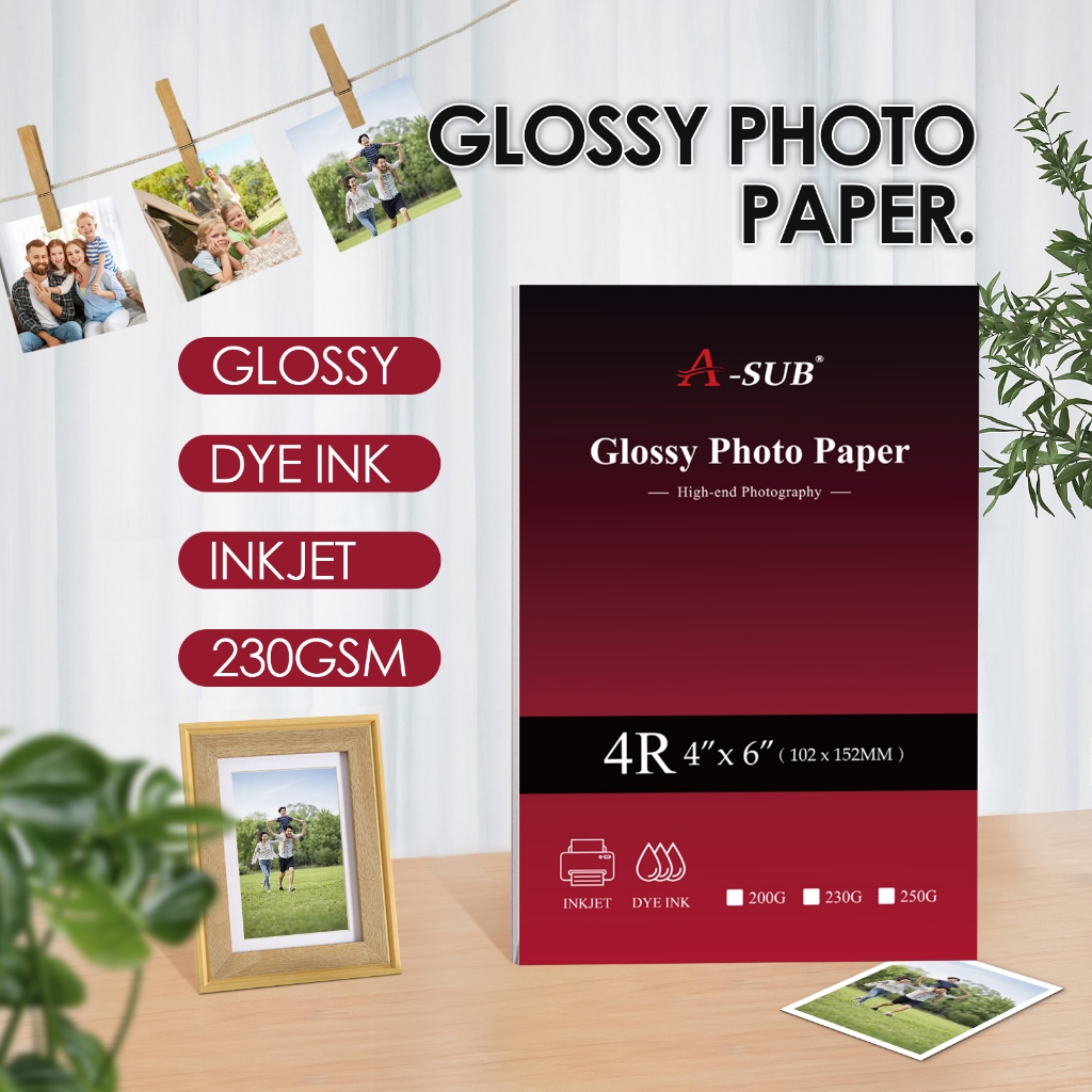 A-SUB 4R Glossy Photo Paper photo printing 230gsm 4r photo print ...
