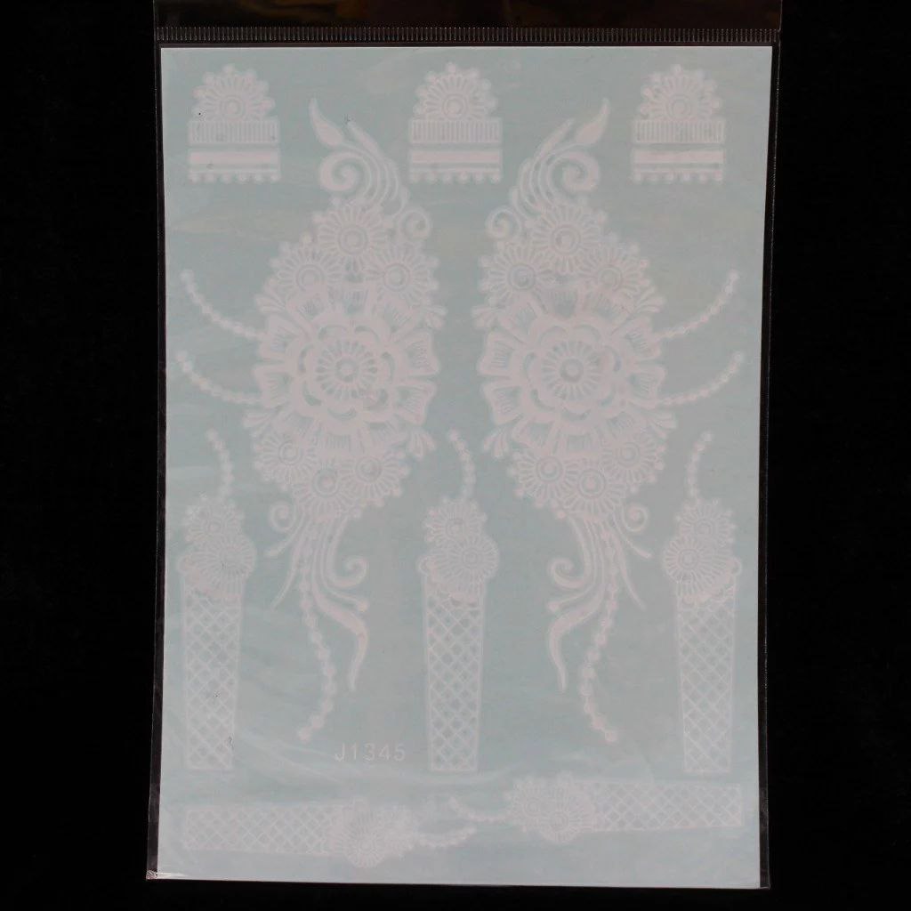 (AIKO) HENNA INSTANT INAI TATTOO STIKER WHITE INAI PENGANTIN / TUNANG ...