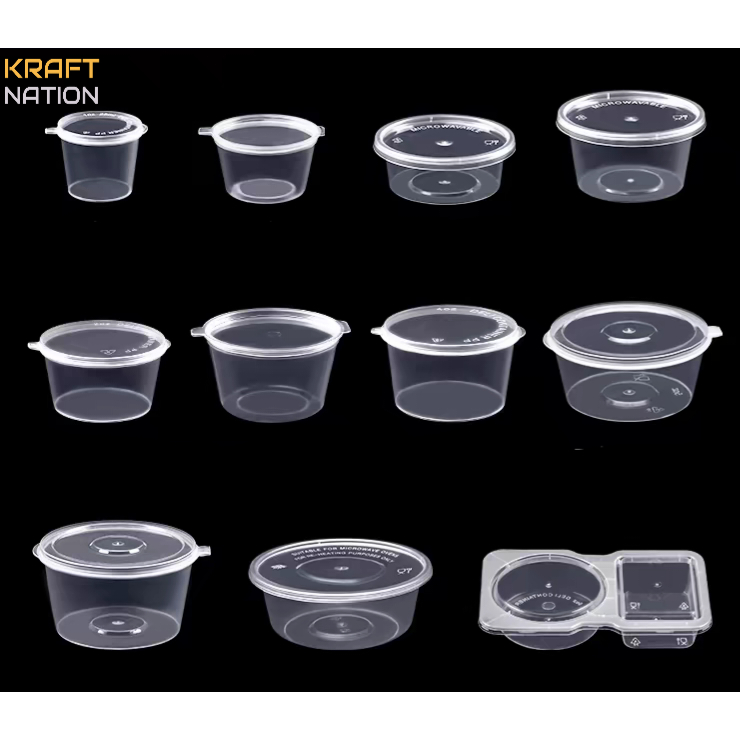 [Bundle] 10pcs 1, 1.5, 2, 3, 4, 5, 8 oz, PP5 Sauce Container/Deli ...