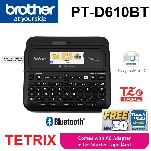 Brother PT-D610BT Portable Handheld P-Touch Labelling Machine PC Link ...